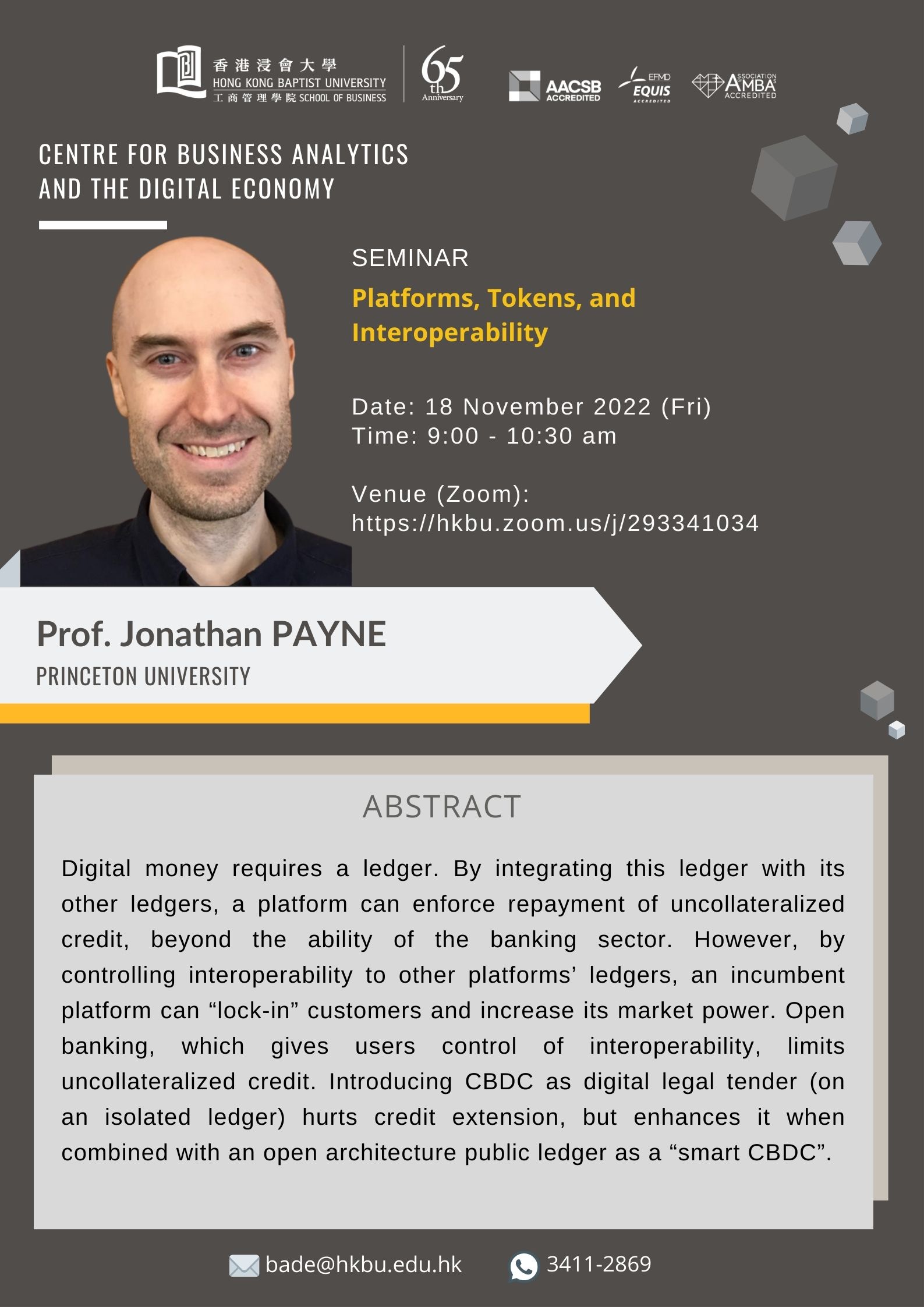 Prof. Jonathan PAYNE from Princeton University - CBADE